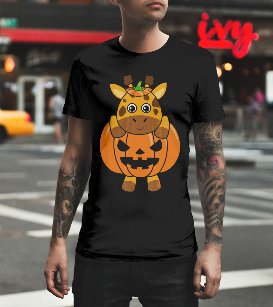 Adorable Giraffe Pumpkin Halloween Costume Body T-Shirt