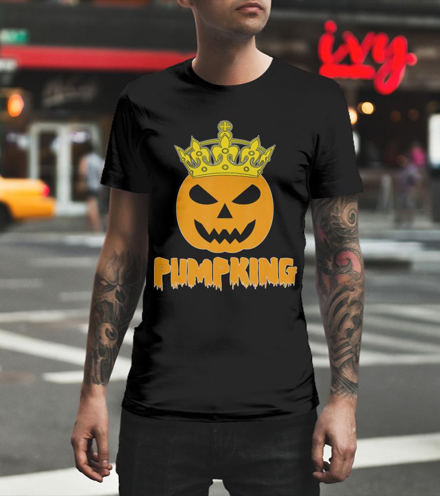 Pumpking Crowned Jack-o'-Lantern Halloween Couple Humor T-Shirt