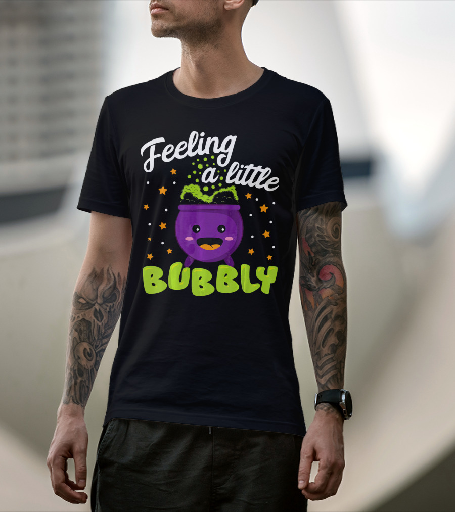 Feeling A Little Bubbly Cute Kawaii Cauldron Halloween Bubble T-Shirt