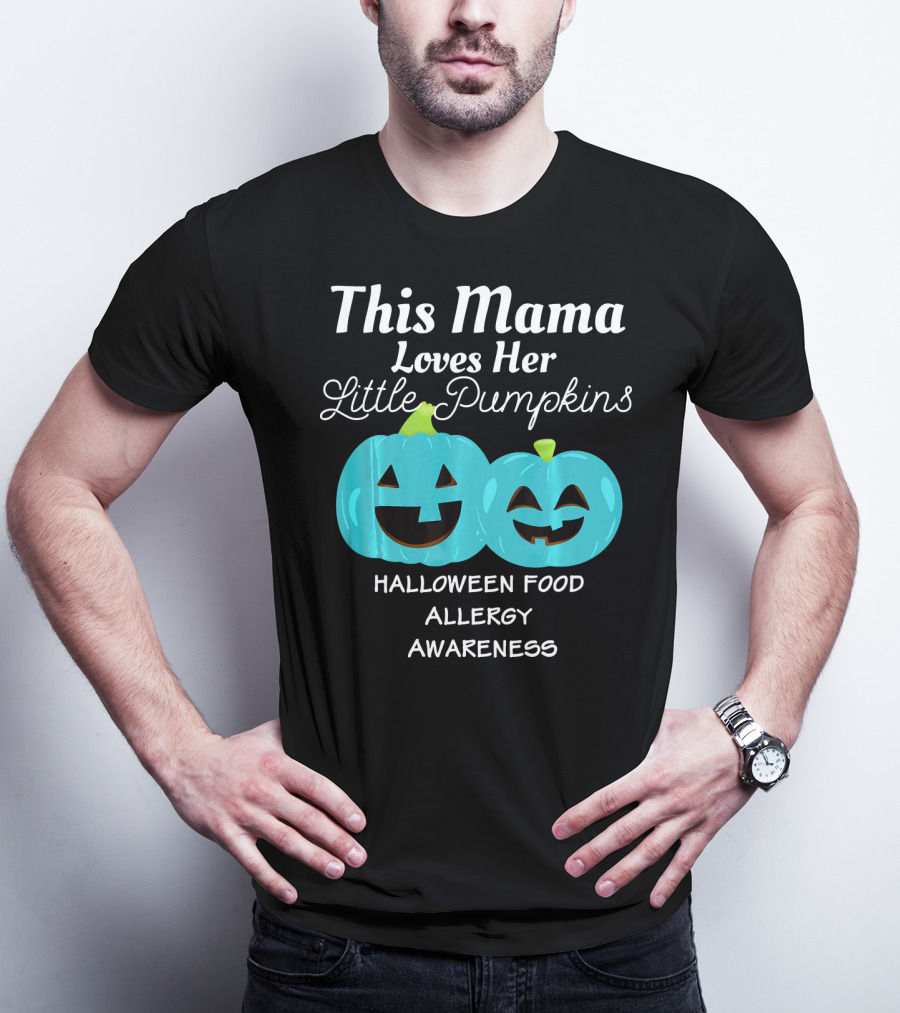 This Mama Loves Her Little Pumpkins Halloween Food Allergy Awareness T-Shirt