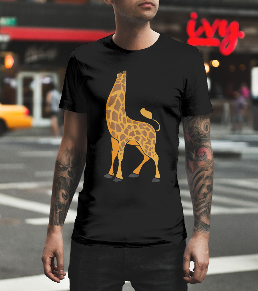 Giraffe In The Style Of A Dinosaur At The Tail End T-Shirt