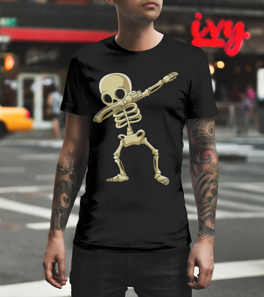 Kids Skeleton Dabbing Pose T-Shirt