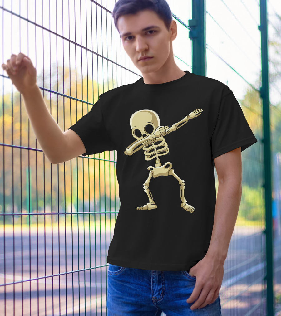 Kids Skeleton Dabbing Pose T-Shirt