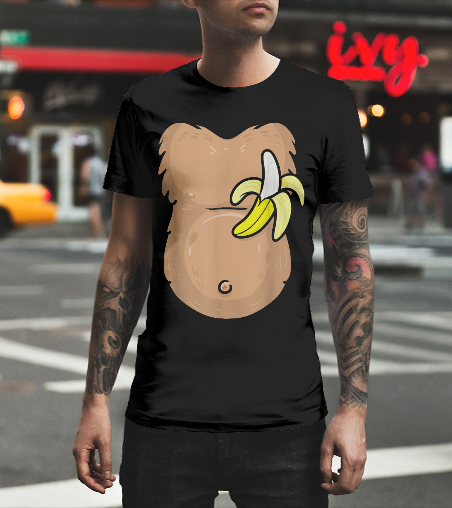 Monkey Costume Banana Belly T-Shirt