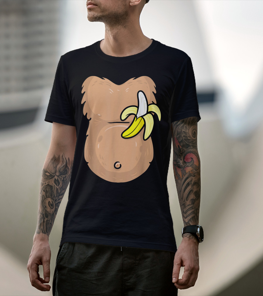Monkey Costume Banana Belly T-Shirt