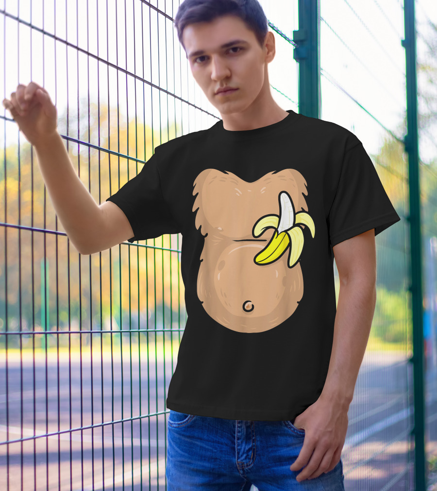 Monkey Costume Banana Belly T-Shirt