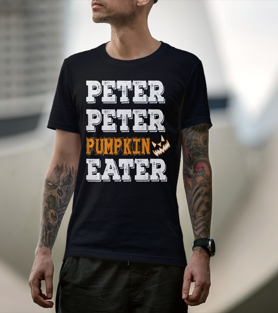 Peter Peter Pumpkin Eater Jack-O'-Lantern Face T-Shirt