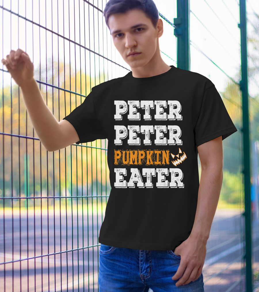 Peter Peter Pumpkin Eater Jack-O'-Lantern Face T-Shirt
