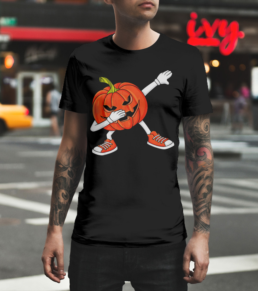 Dabbing Jack O Lantern Pumpkin Dance Pose T-Shirt