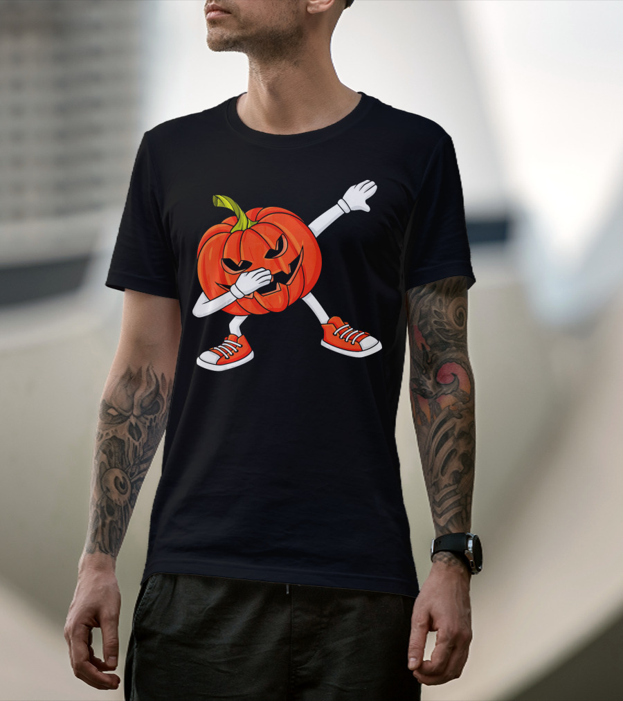 Dabbing Jack O Lantern Pumpkin Dance Pose T-Shirt