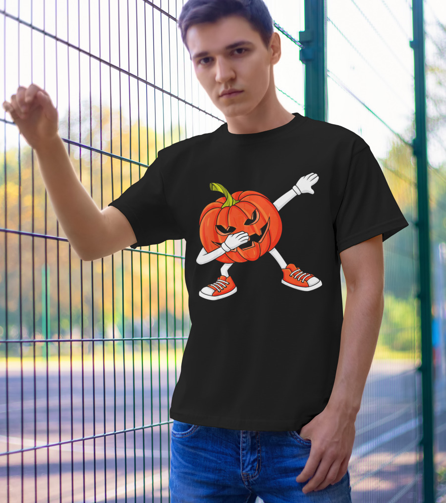Dabbing Jack O Lantern Pumpkin Dance Pose T-Shirt