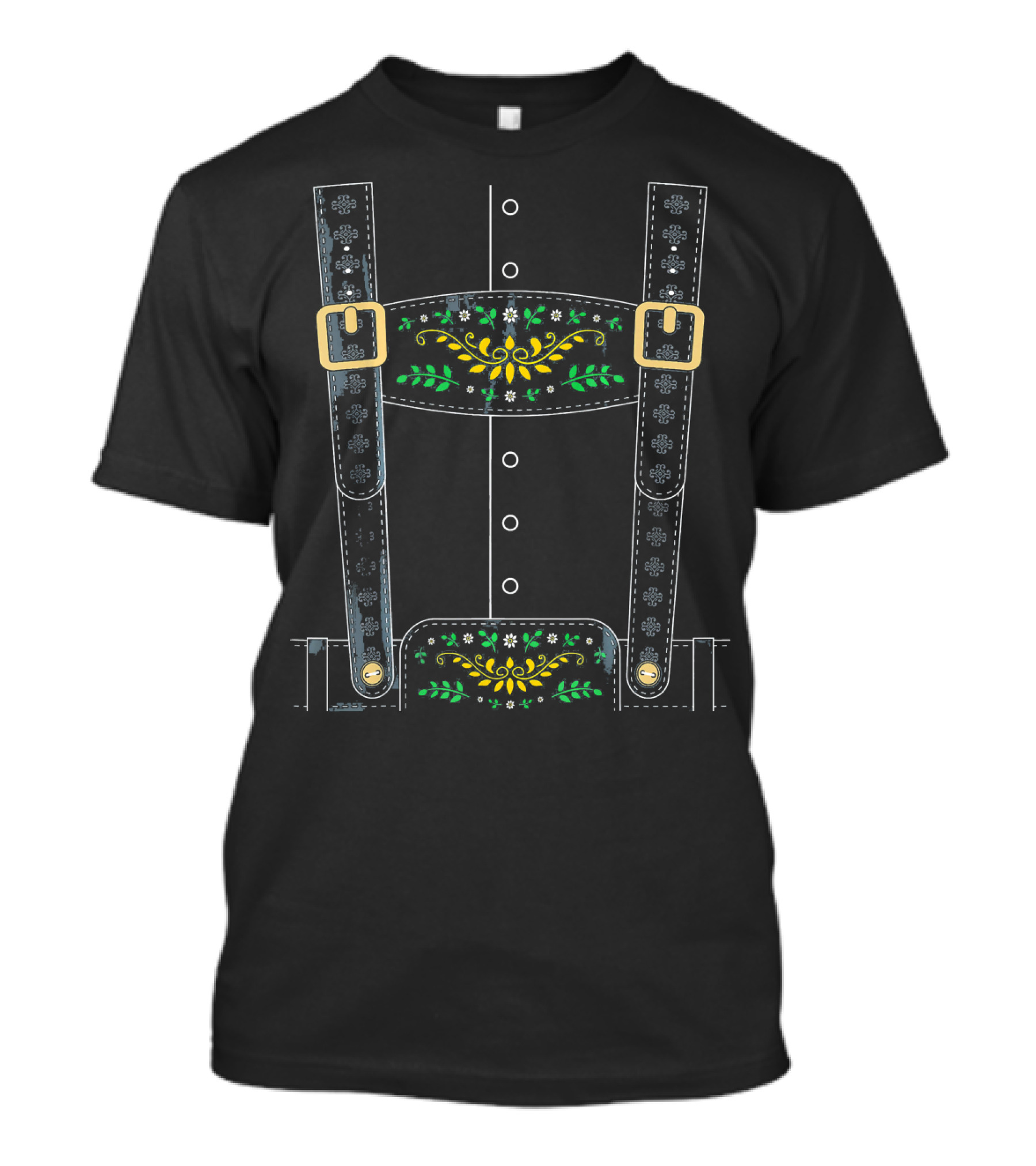 Lederhosen Oktoberfest Bavarian Floral Harness T-Shirt