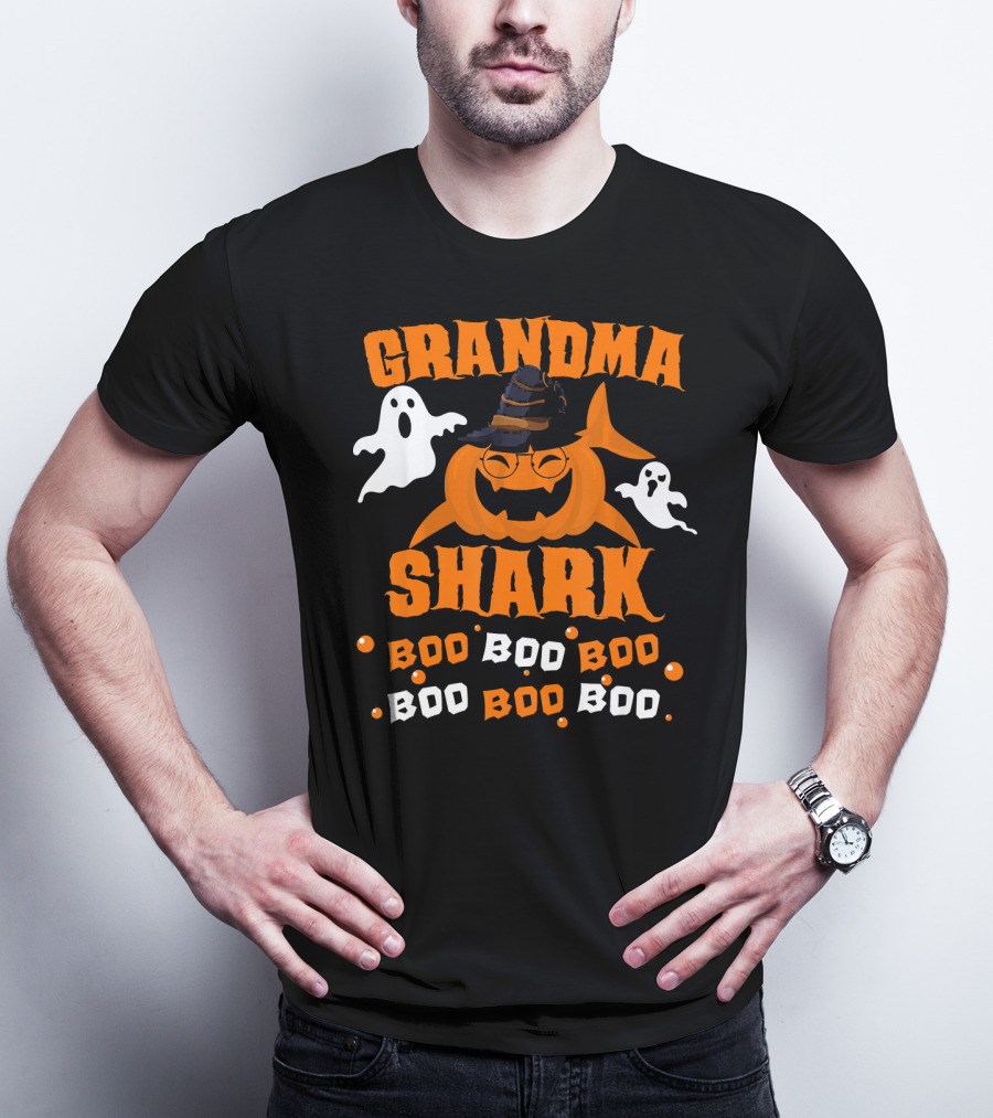 Grandma Shark Witch Boo Boo Boo Halloween Ghosts T-Shirt
