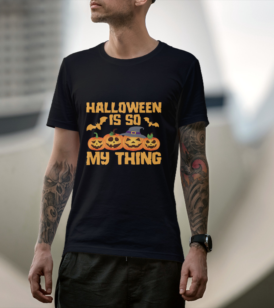 Halloween Is So My Thing Pumpkin Witch Bats T-Shirt