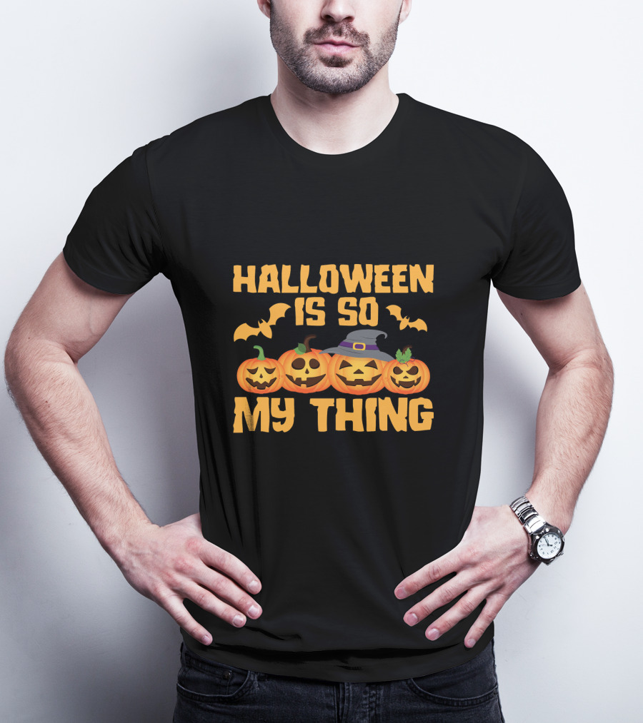 Halloween Is So My Thing Pumpkin Witch Bats T-Shirt