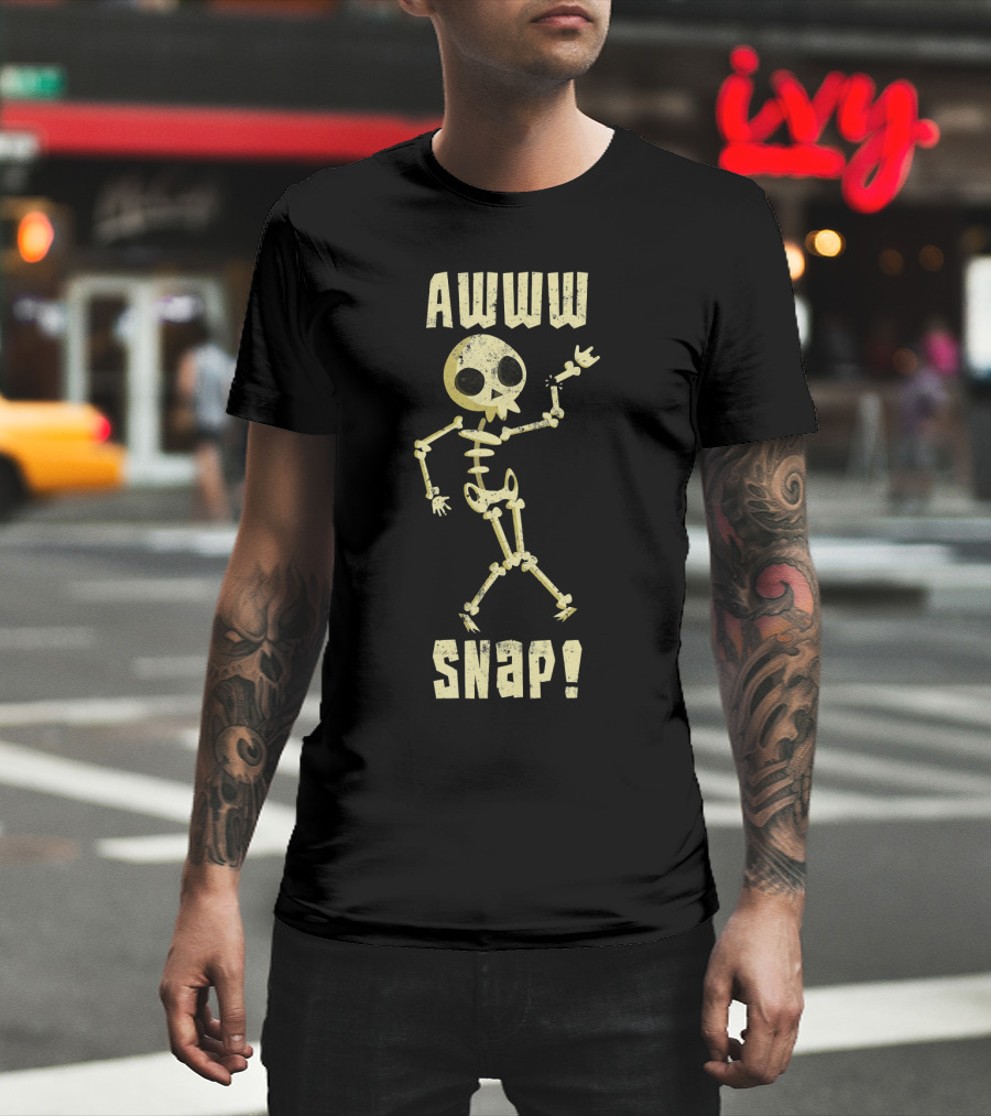 Awww Snap Funny Broken Arm Skeleton T-Shirt