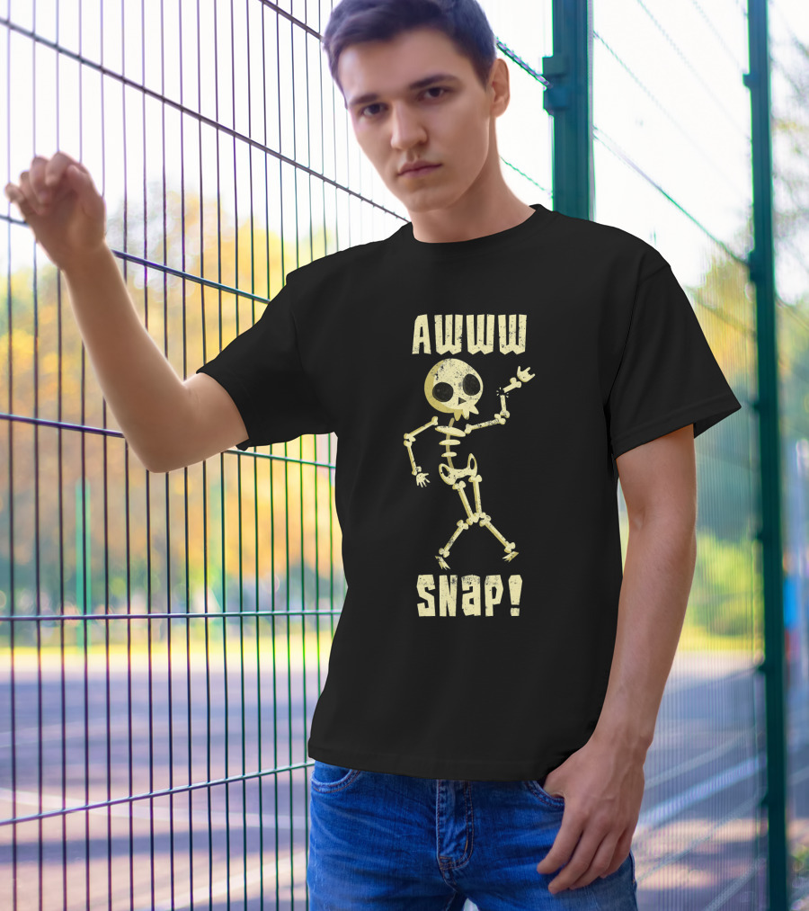 Awww Snap Funny Broken Arm Skeleton T-Shirt