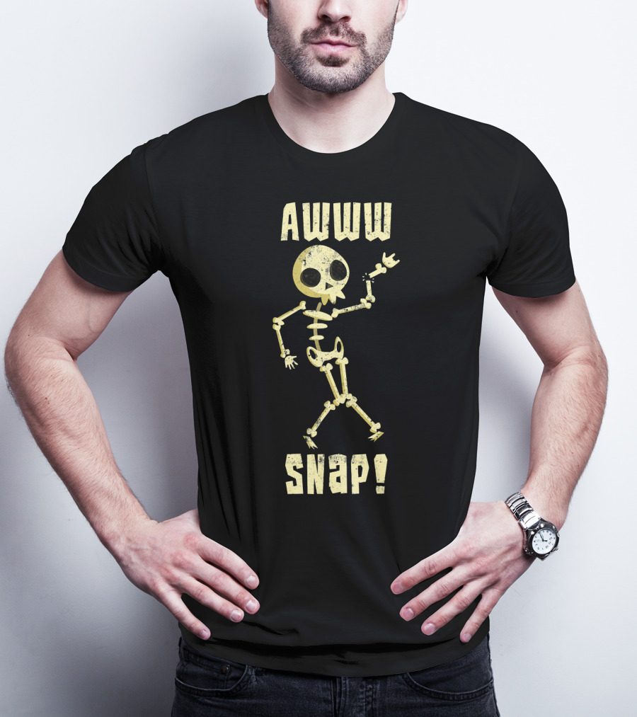 Awww Snap Funny Broken Arm Skeleton T-Shirt
