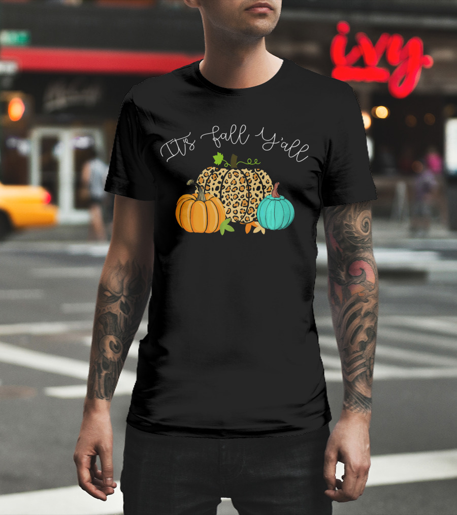 It's Fall Y'all Leopard Pumpkin Trio T-Shirt