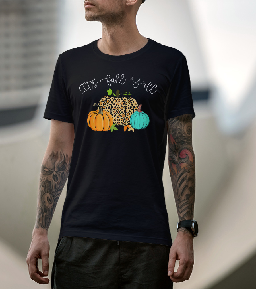 It's Fall Y'all Leopard Pumpkin Trio T-Shirt