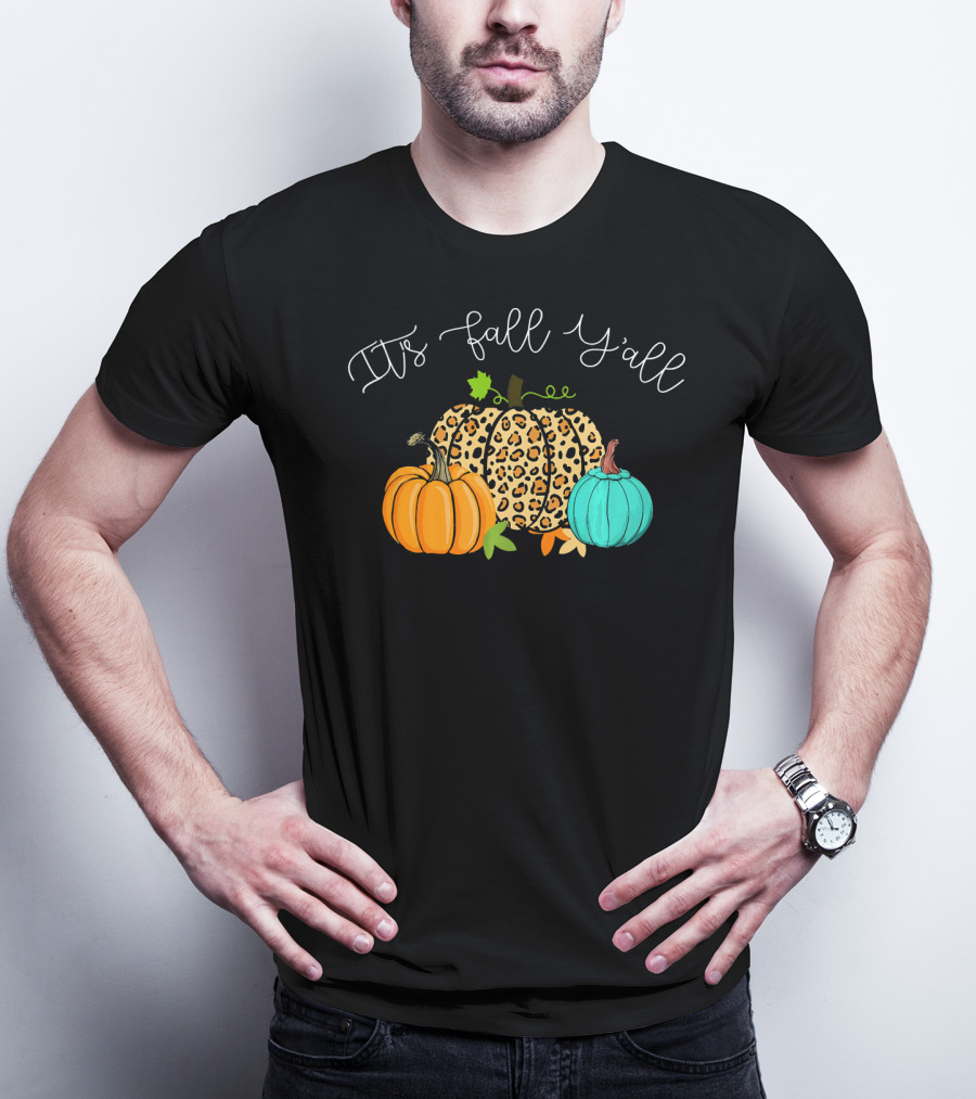 It's Fall Y'all Leopard Pumpkin Trio T-Shirt