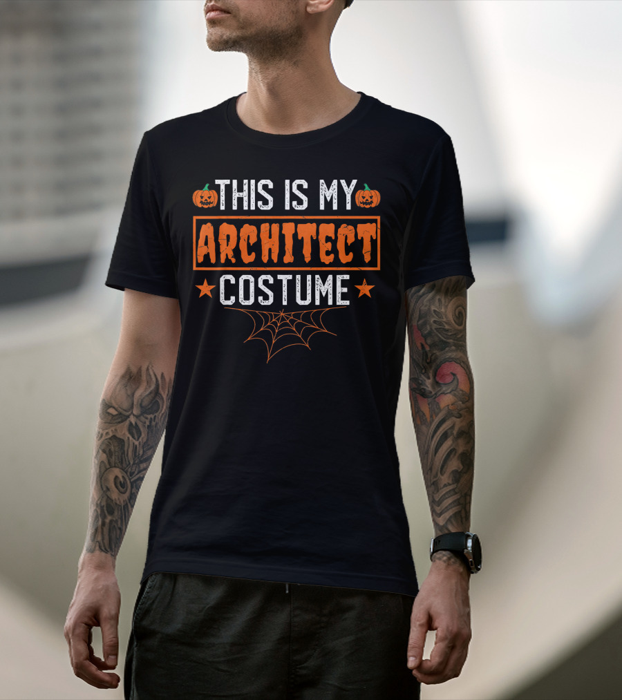 This Is My Architect Costume Halloween Pumpkins And Spiderweb T-Shirt