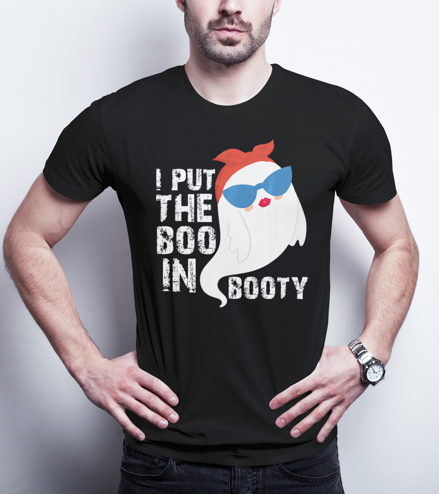 I Put The Boo In Booty Ghost With Sunglasses And Red Bandana T-Shirt