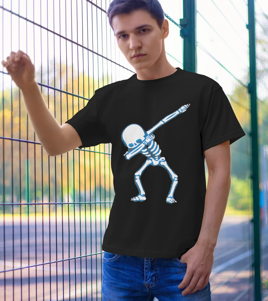 Dabbing Skeleton Dance Pose Fun Halloween T-Shirt