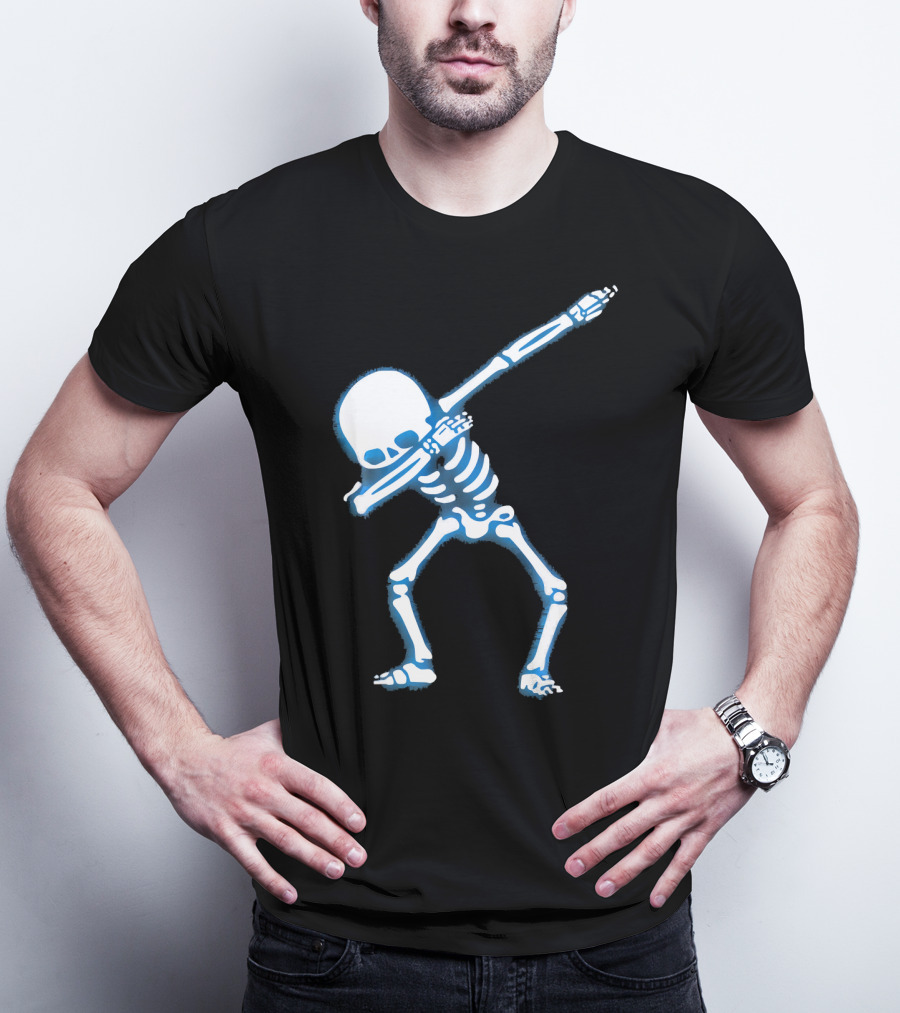 Dabbing Skeleton Dance Pose Fun Halloween T-Shirt