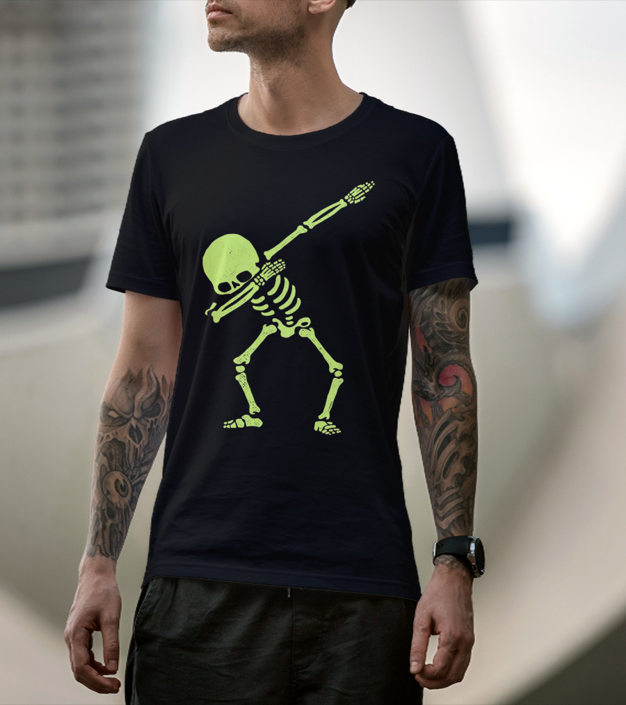 Dabbing Skeleton Glow In The Dark Hip Hop Skull T-Shirt