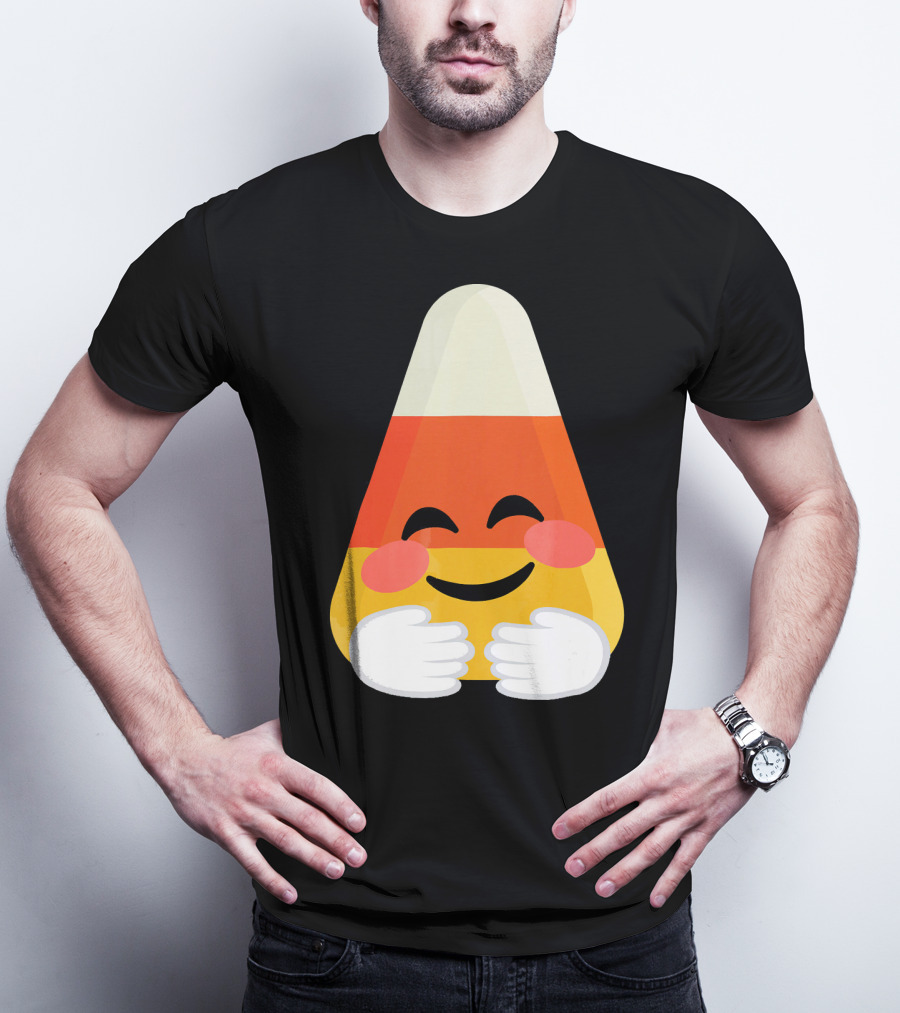 Candy Corn Emoji Hugs Embrace T-Shirt