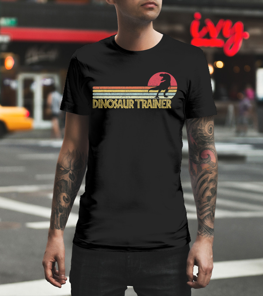 Dinosaur Trainer Retro Sunset Halloween Costume T-Shirt