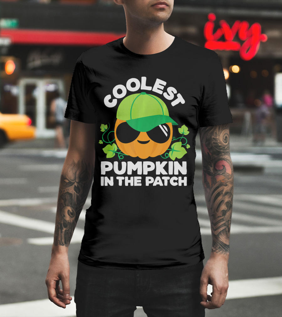 Coolest Pumpkin In The Patch Kids Pumpkin Patch Boys Or Girls Fall Co T-Shirt