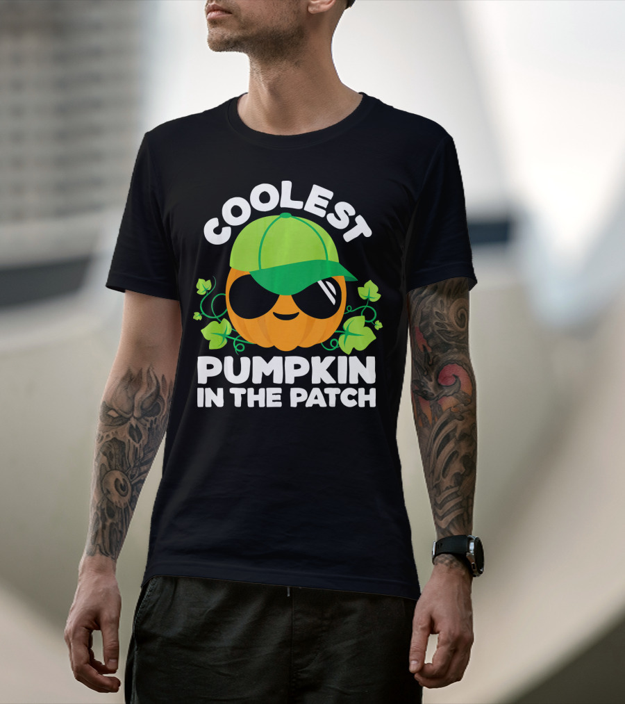 Coolest Pumpkin In The Patch Kids Pumpkin Patch Boys Or Girls Fall Co T-Shirt