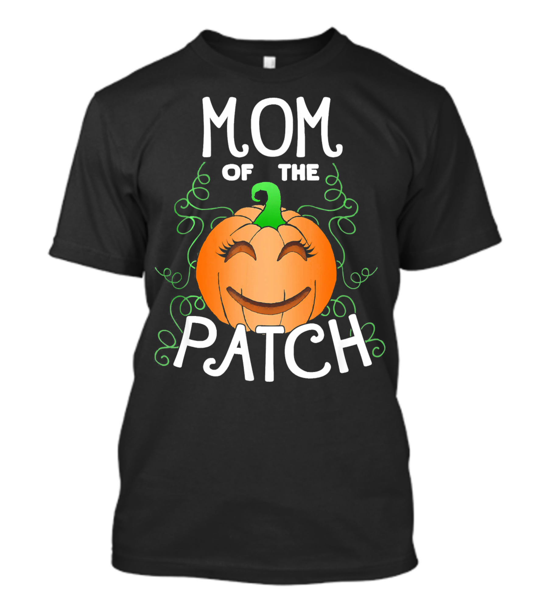Mom Of The Patch Smiling Pumpkin With Green Vines T-Shirt