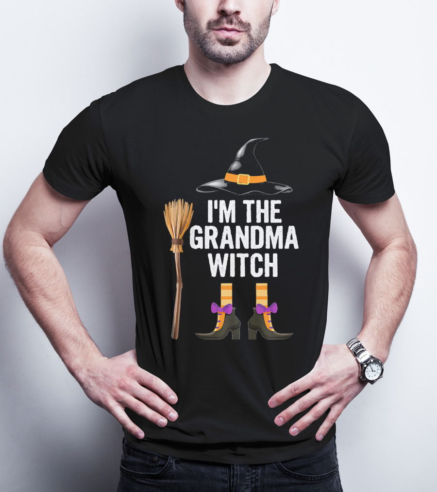 I'm The Grandma Witch With Hat Broom And Boots T-Shirt