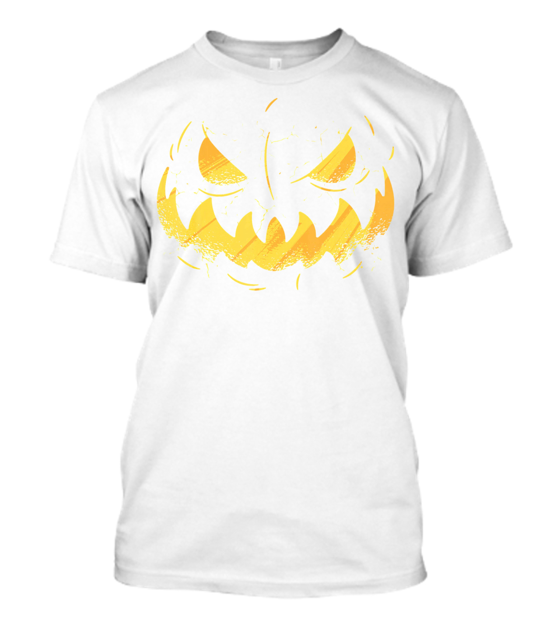 Jack O Lantern Cracked Grinning Pumpkin Face T-Shirt