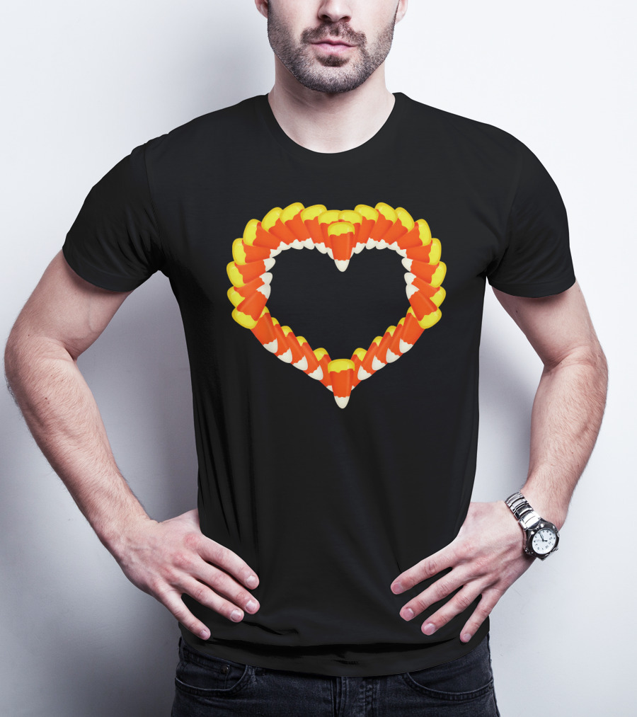 Heart Of Halloween Candy Corn Trick Or Treat T-Shirt