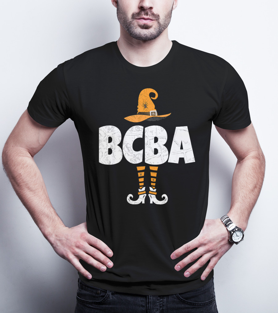BCBA Witch Hat And Striped Socks Halloween T-Shirt