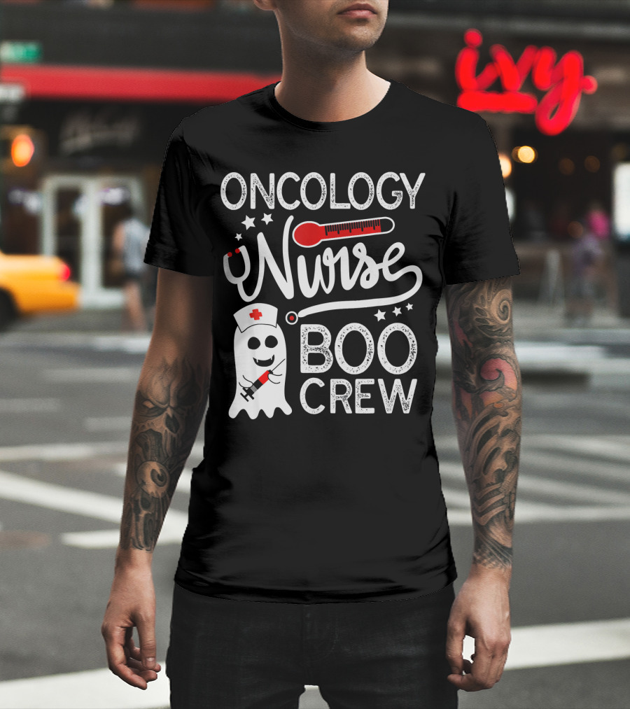 Oncology Nurse Boo Crew Halloween Costume T-Shirt