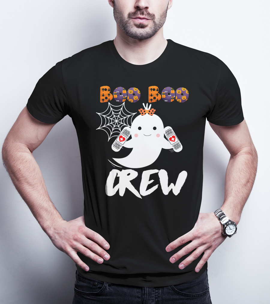 Boo Boo Crew Ghost With Bandages And Spider Web T-Shirt