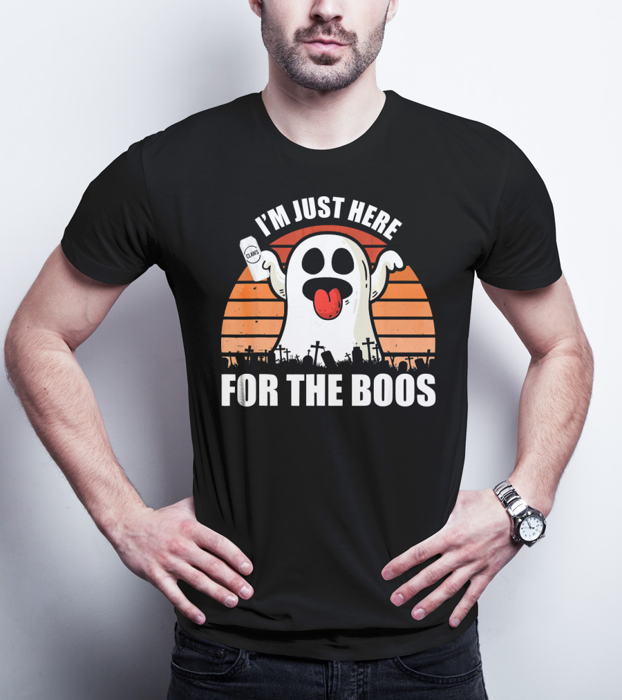 I'm Just Here For The Boos Ghost Halloween Pun Claws T-Shirt