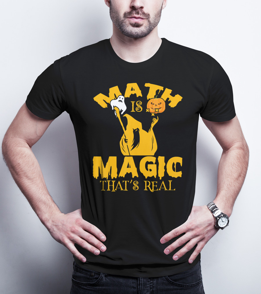 Math Is Magic That's Real Halloween Teacher Ghost Pumpkin T-Shirt