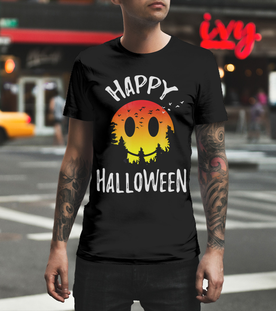 Happy Halloween Spooky Camp Sunset T-Shirt