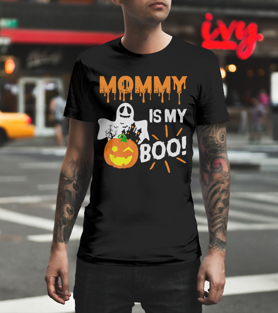 MOMMY IS MY BOO Ghost Pumpkin Halloween T-Shirt