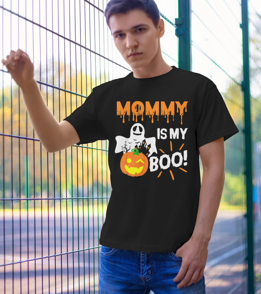 MOMMY IS MY BOO Ghost Pumpkin Halloween T-Shirt