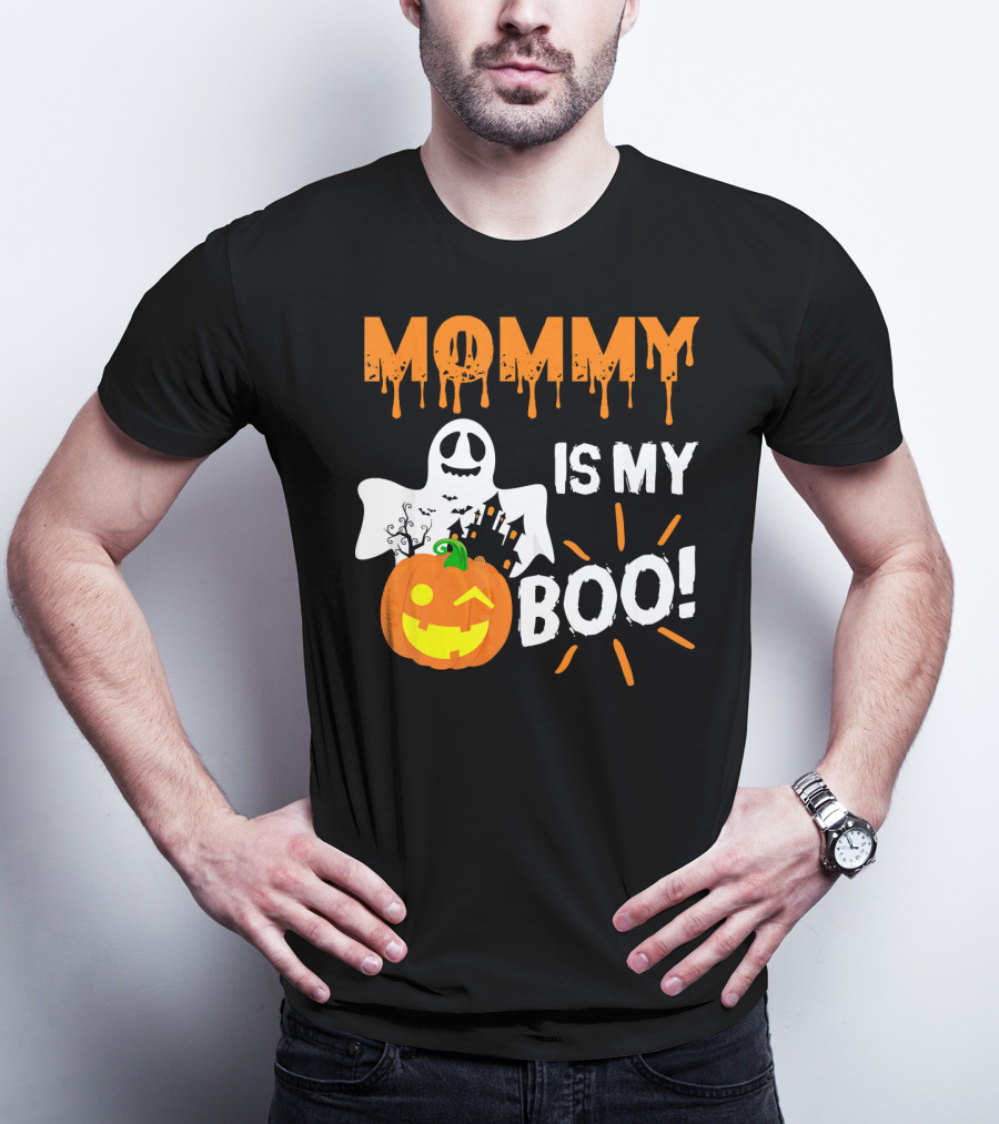 MOMMY IS MY BOO Ghost Pumpkin Halloween T-Shirt
