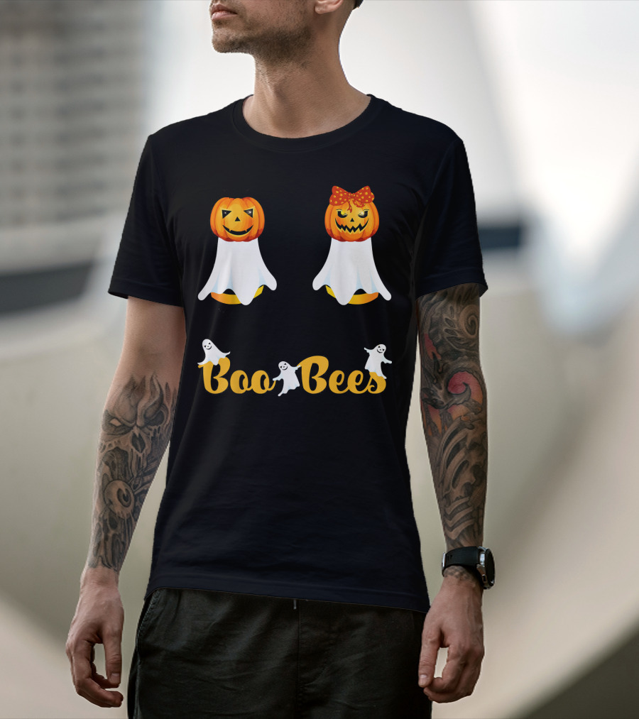 Boo Bees Couples Halloween Costume With Pumpkin Ghosts Scary T-Shirt