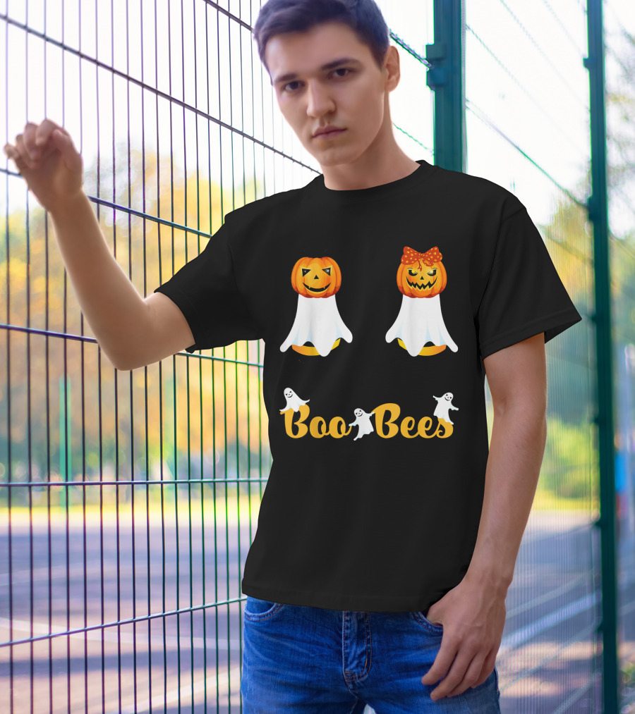 Boo Bees Couples Halloween Costume With Pumpkin Ghosts Scary T-Shirt