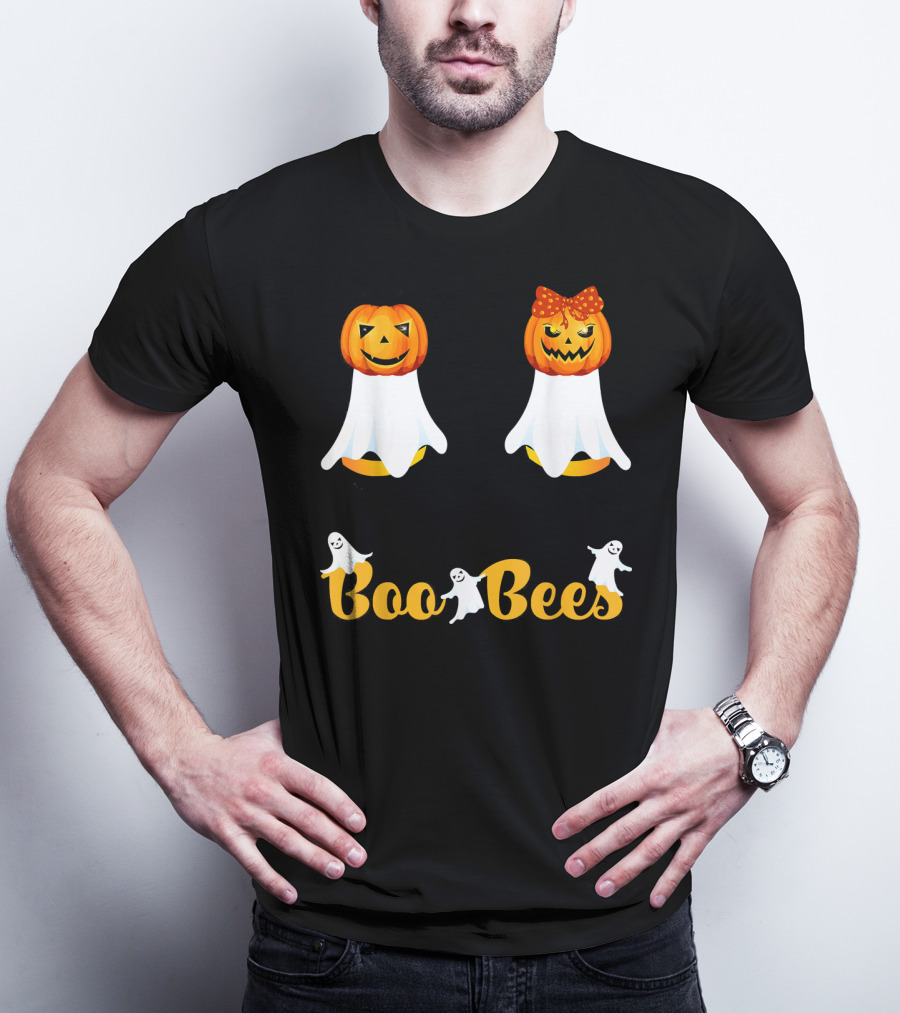 Boo Bees Couples Halloween Costume With Pumpkin Ghosts Scary T-Shirt